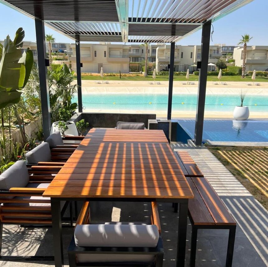 Outdoor Dining Table, Samoa Model. | Wood And Metal Egypt OutDoor ...